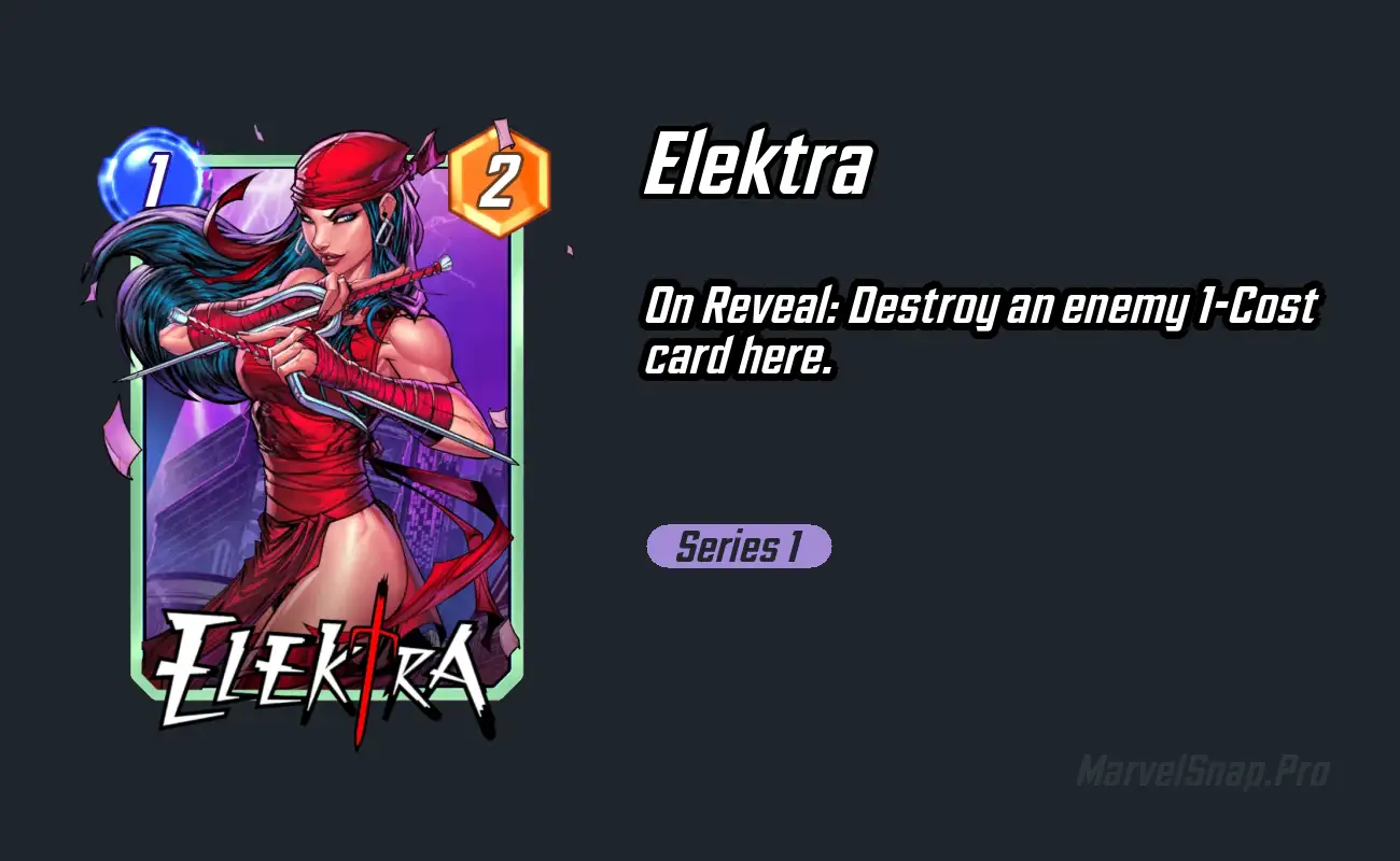 Elektra Marvel Snap Card | MarvelSnap.pro