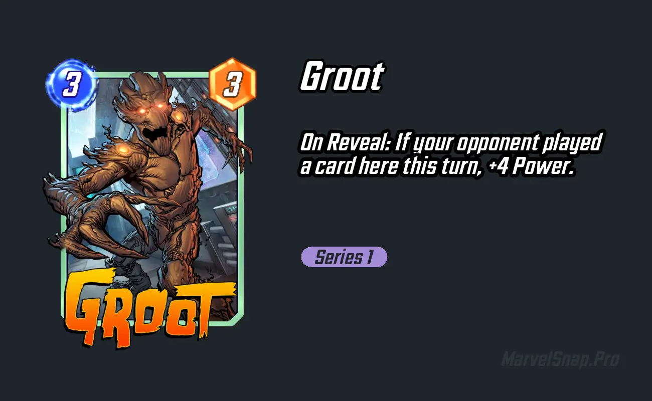 Groot Marvel Snap Card | MarvelSnap.pro