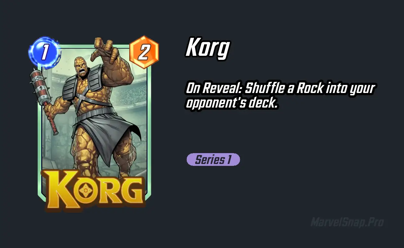 Korg Marvel Snap Card | MarvelSnap.pro