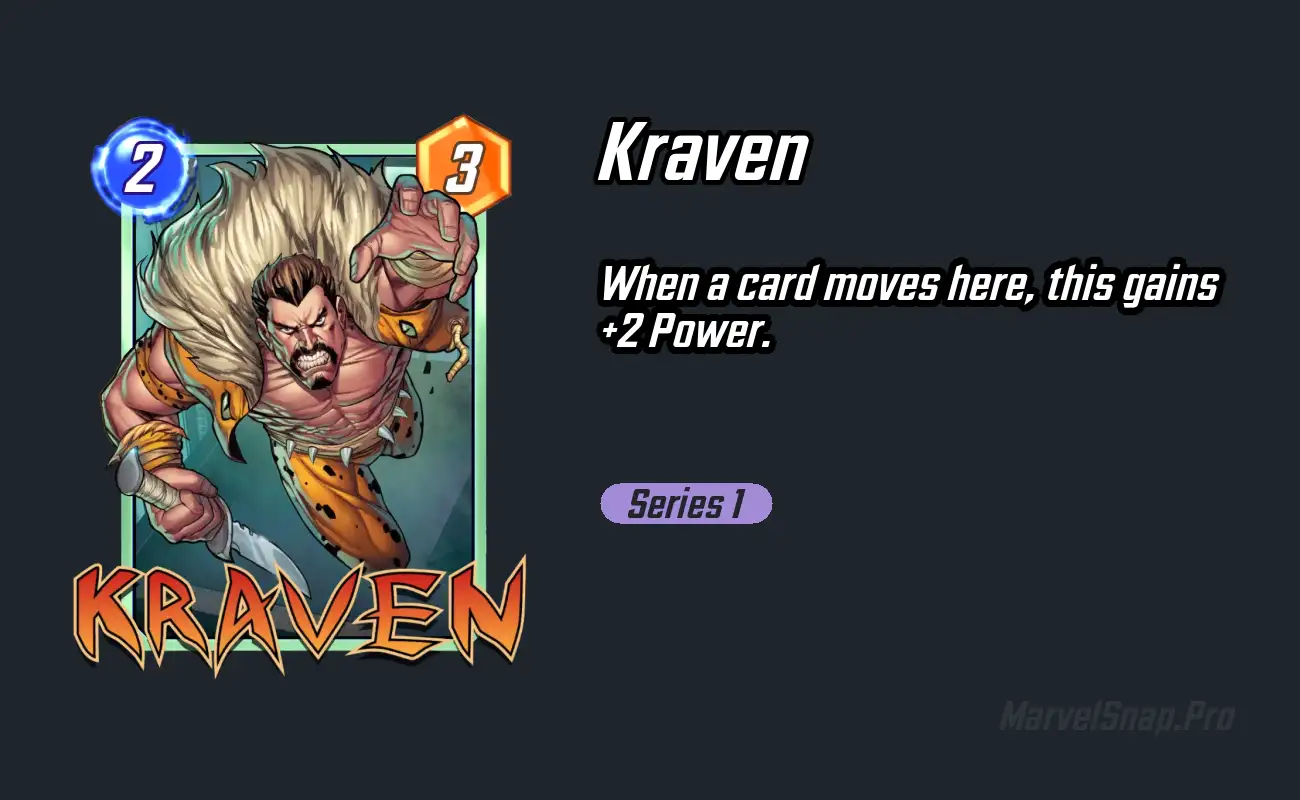 Kraven Marvel Snap Card | MarvelSnap.pro