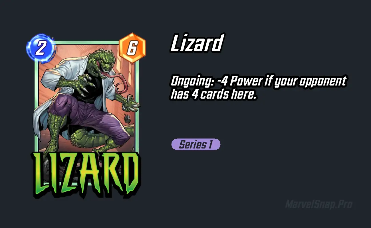 Lizard Marvel Snap Card | MarvelSnap.pro
