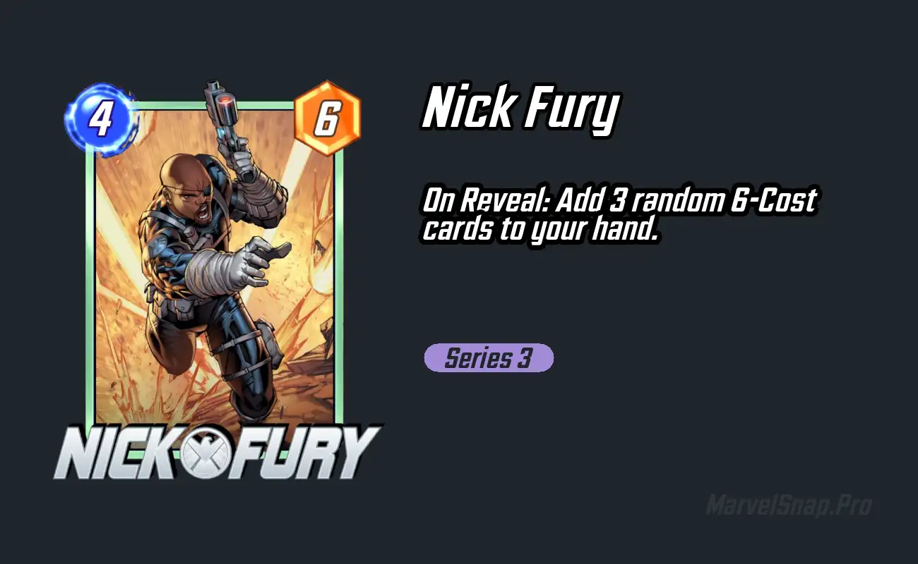 Nick Fury Marvel Snap Card | MarvelSnap.pro