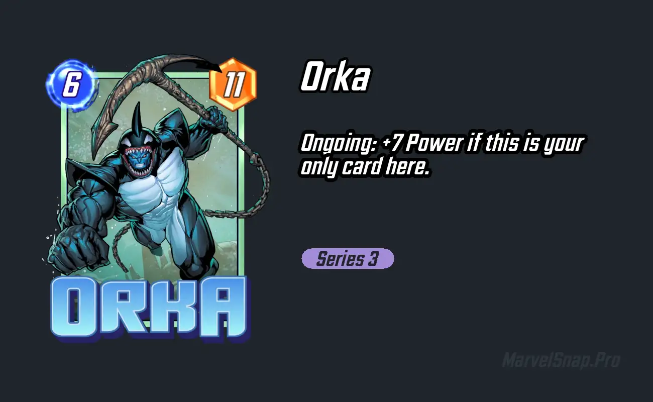 Orka Marvel Snap Card | MarvelSnap.pro
