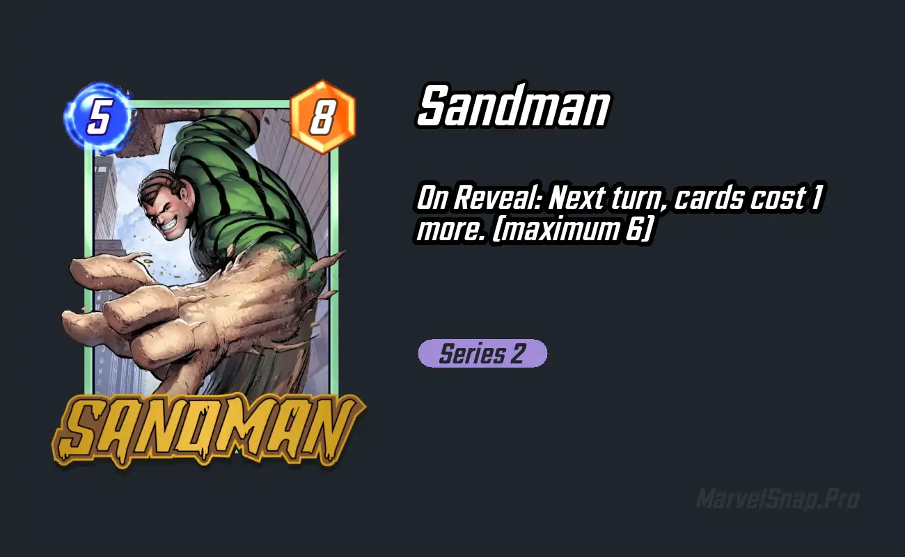 Sandman Marvel Snap Card | MarvelSnap.pro