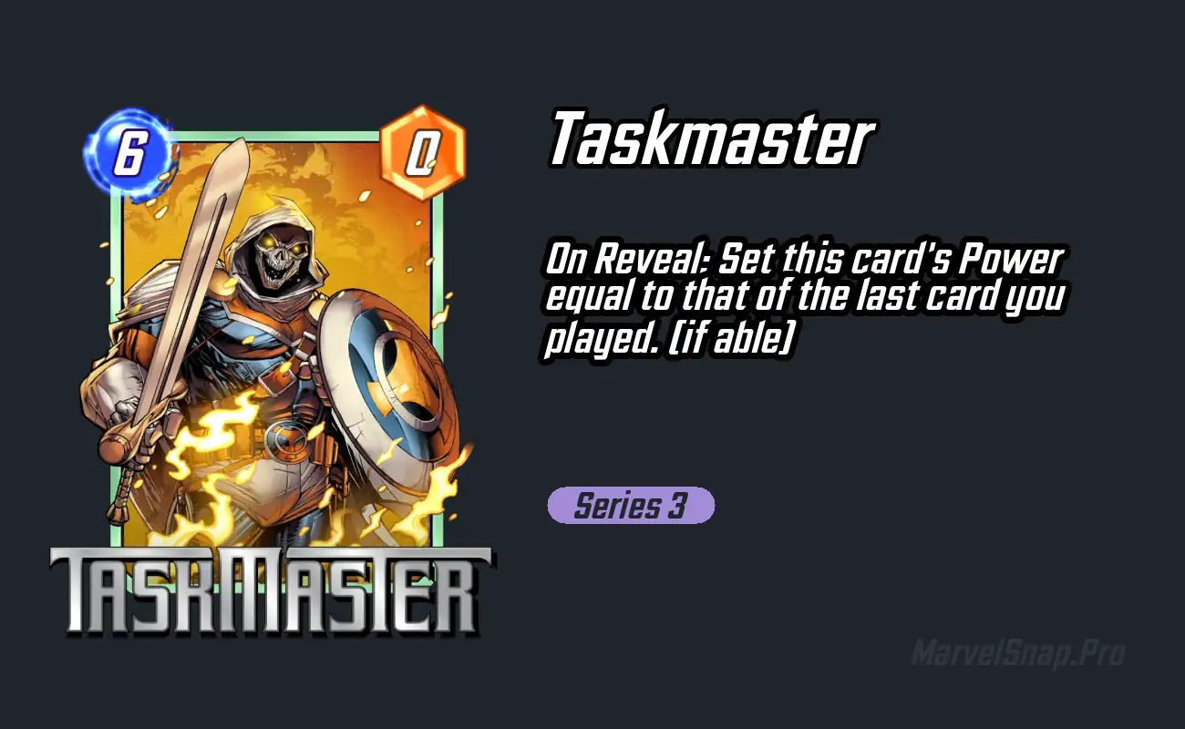 Taskmaster Marvel Snap Card | MarvelSnap.pro