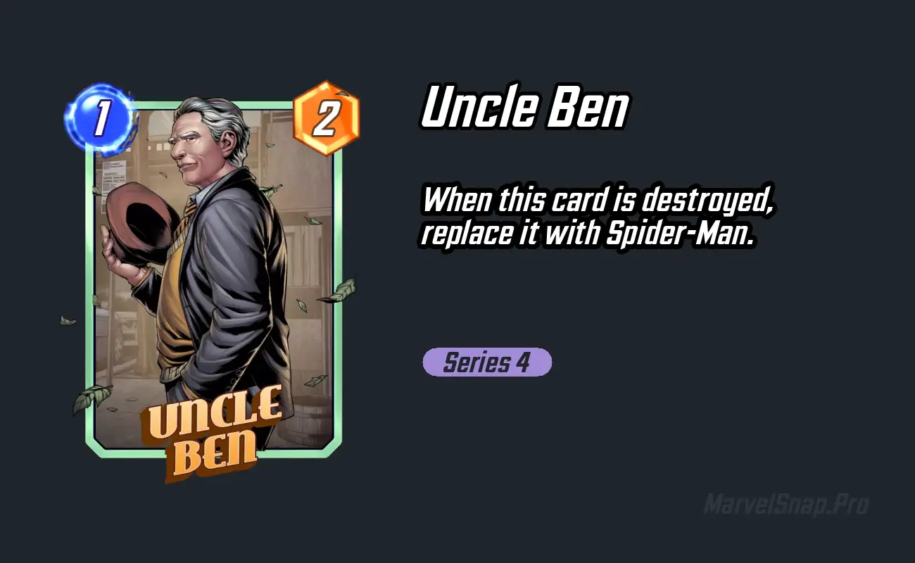Uncle Ben Marvel Snap Card Marvelsnappro